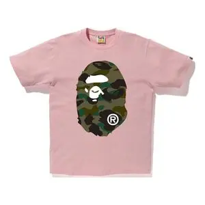 A BATHING APE Camouflage Ape Head T-shirt - Pink