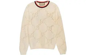 Gucci Perforated Gg Cotton Knit Sweater