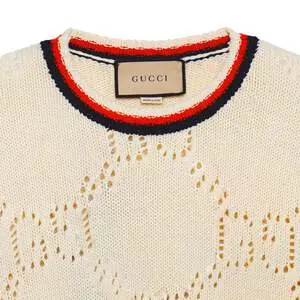 Gucci Perforated Gg Cotton Knit Sweater
