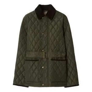 Burberry Quilted Belted Jacket - Green