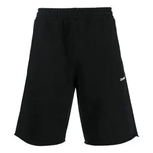 Off-White Solid Color Logo Printing Sports Shorts - Default Color