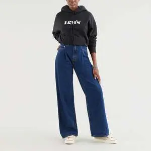 LEVI'S Logo Printed Hoodie - Black