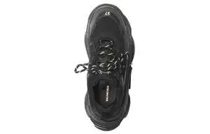 Balenciaga Triple S Distressed Sneakers - Black