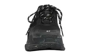 Balenciaga Triple S Distressed Sneakers - Black
