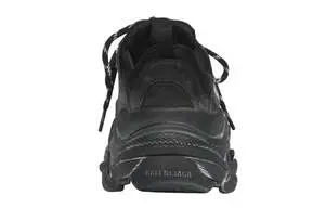 Balenciaga Triple S Distressed Sneakers - Black