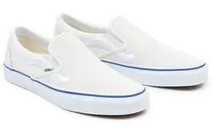 VANS Classic Slip-on Sidestripe Sneakers - White/blue