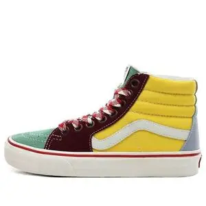 VANS Sk8-hi Color Block Lace Up Sneakers - Yellow/green/red