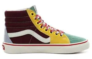 VANS Sk8-hi Color Block Lace Up Sneakers - Yellow/green/red