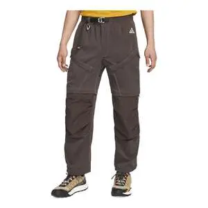 Nike Solid Color Printing Lacing Cargo Casual Pants/trousers Brown
