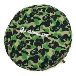A BATHING APE Abc Camo Circle Fluffy Beads Cushion - Green