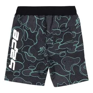 A BATHING APE Text Code Camo Sweat Shorts - Black