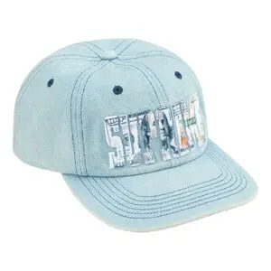 Supreme Ss26 Embroidered Money Logo 6-panel Cap - Denim