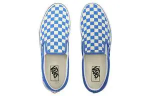 VANS Classic Slip-on Checkerboard Sneakers - Blue/white