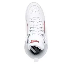 PUMA Caven Mid High Top Sneakers - White/red