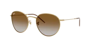 RAY-BAN Ray-Ban Black Round Frame Sunglasses With Dark Grey Lenses