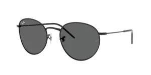Ray-ban Black Round Frame Sunglasses With Lenses - Dark Grey