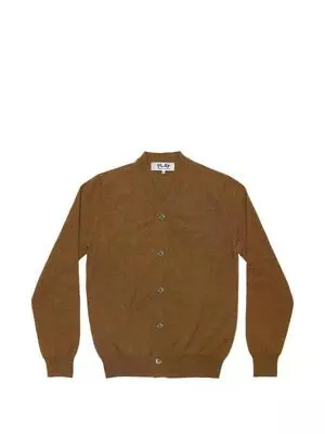 Play Comme Des Garcon Logo Patch Cardigan - Brown