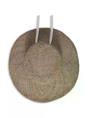 SCHA Canotier Big Woven Hat - Neutrals
