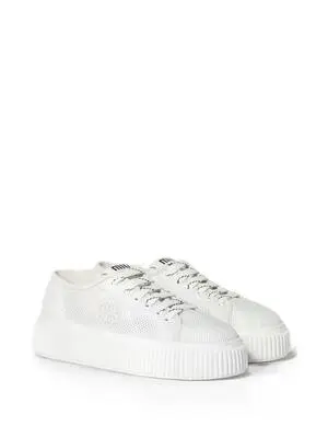 Miu Miu Mesh Fabric Sneakers With Flatform Sole