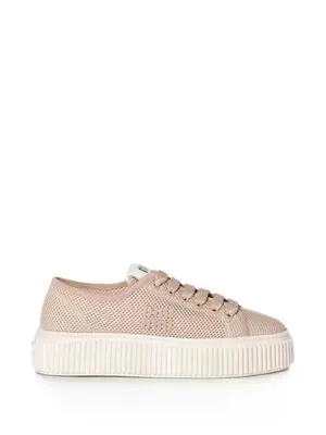 Miu Miu Mesh Fabric Flatform Sneakers - Pink