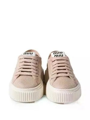 Miu Miu Mesh Fabric Flatform Sneakers