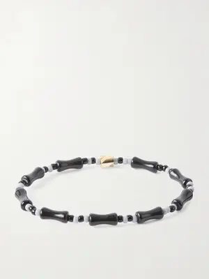 Luis Morais 14-karat Gold, Agate And Glass Beaded Bracelet