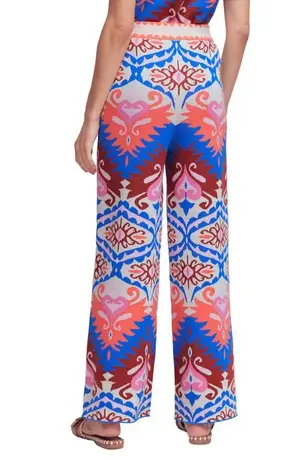 Boden Jacquard Knit Cotton Wide Leg Trousers