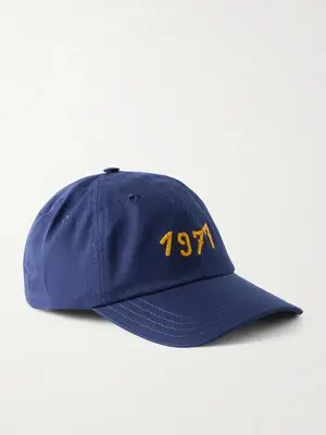 DRAKE'S 1977 Embroidered Cotton-twill Baseball Cap - Blue