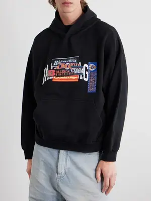 Balenciaga Logo-detailed Cotton-jersey Hoodie