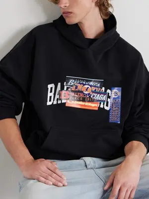 Balenciaga Logo-detailed Cotton-jersey Hoodie
