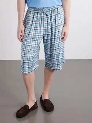 Acne Studios Ressa Plaid Relaxed Fit Knee-length Shorts