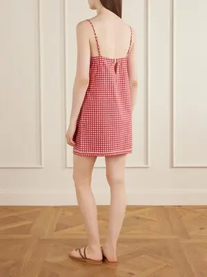 Posse Lindie Gingham Cotton Mini Dress - Red