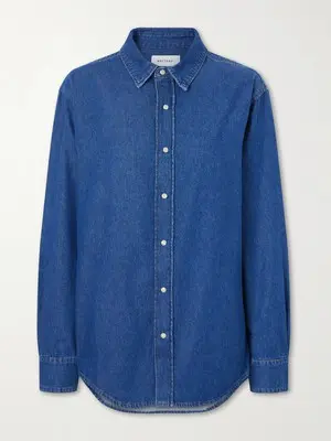 Matteau Denim Shirt With Mother-of-pearl Buttons - Blue