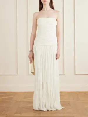 Simkhai Danielle Crinkled Bustier Gown - Neutrals