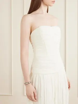 Simkhai Danielle Crinkled Bustier Gown - Neutrals