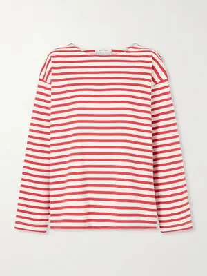 Matteau Breton Striped Cotton-jersey T-shirt - Red