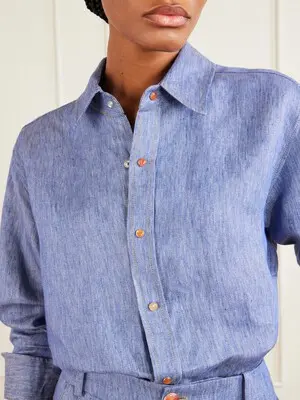 GOD’S TRUE CASHMERE God's True Cashmere Linen-denim Button-up Shirt
