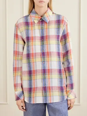 GOD’S TRUE CASHMERE God's True Cashmere Checked Linen Shirt