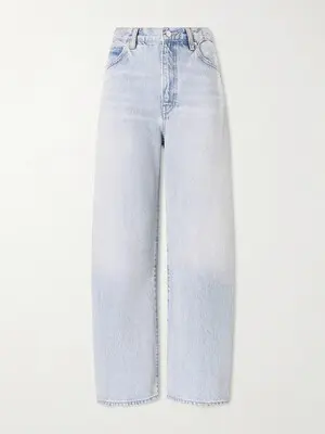 FRAME The Bow Crop Mid-rise Wide-leg Jeans - Blue