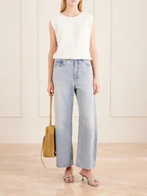 FRAME The Bow Crop Mid-rise Wide-leg Jeans