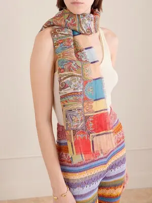 Etro Aida Printed Scarf - White