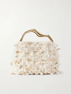Cult Gaia Solene Mini Beaded Clutch - Neutrals