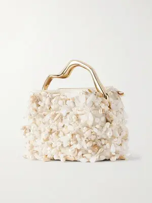Cult Gaia Solene Mini Beaded Clutch - Neutrals