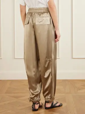 Co Zip-detailed Silk-satin Tapered Pants