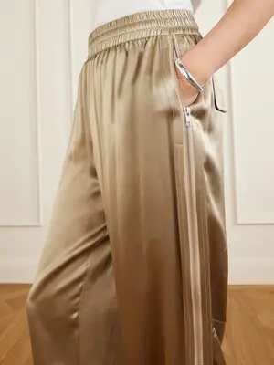 Co Zip-detailed Silk-satin Tapered Pants