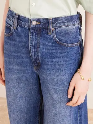 FRAME The Bow High-rise Wide-leg Jeans - Blue