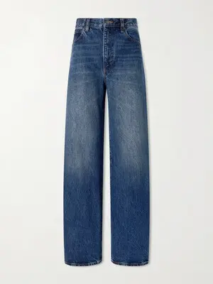 FRAME The Bow High-rise Wide-leg Jeans - Blue