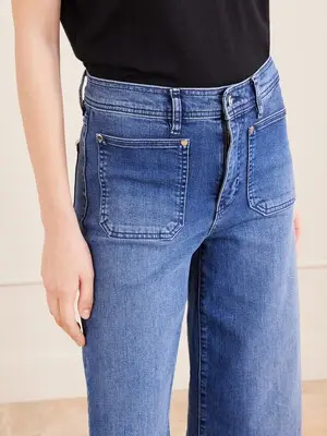 FRAME Le Slim Palazzo High-rise Wide-leg Jeans - Blue