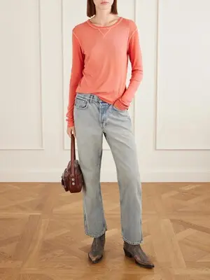 Acne Studios Einso" Ribbed Jersey Printed T-shirt