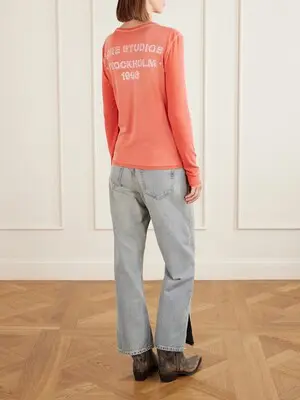 Acne Studios Einso" Ribbed Jersey Printed T-shirt
